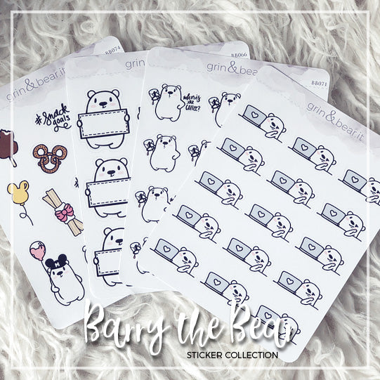 Barry the Bear Stickers – grinandbearit