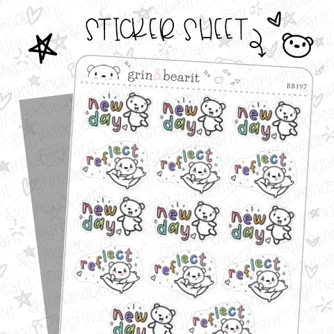 Barry Reflect! - Barry the Bear Stickers (BB197) – grinandbearit