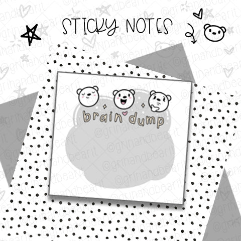 Barry Brain Dump Sticky Notes (SN004) – grinandbearit
