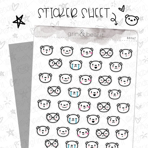 Barry Smilies V1! - Barry the Bear Stickers (BB167) – grinandbearit