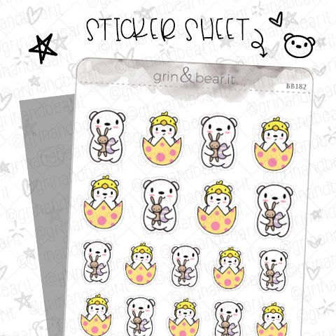 Barry Eggtastic! - Barry the Bear Stickers (BB182) – grinandbearit