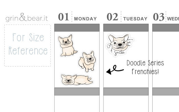 Frenchies Doodle Stickers (DS004) – grinandbearit