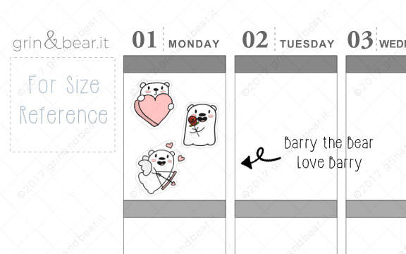Love Barry! - Barry the Bear Stickers (BB061) – grinandbearit