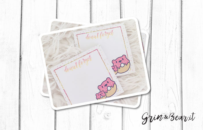 Donut Forget Sticky Notes (SN001) – grinandbearit